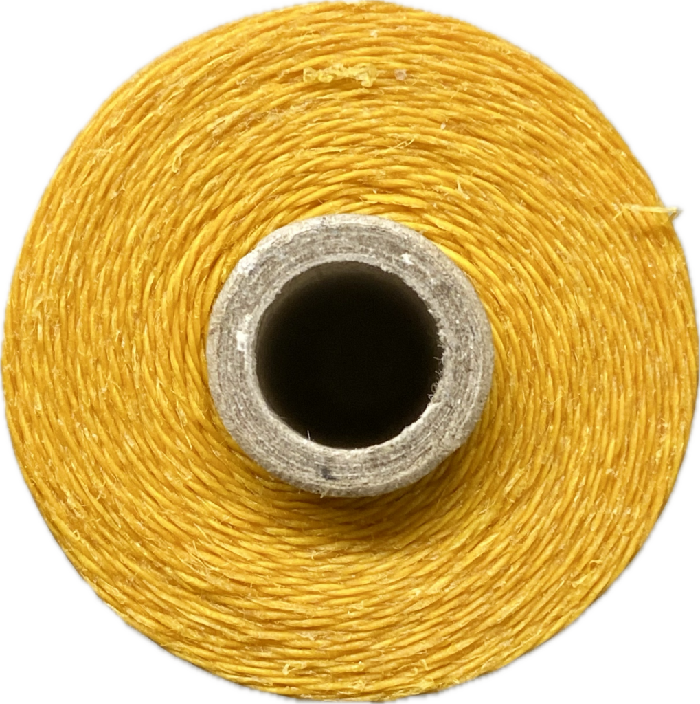 Hemp yarn (Hemp), yellow, waxed (50g roll) - Bagpipe.de